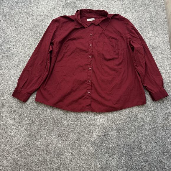 Ava & Viv | Tops | Ava Viv Button Down Shirt Plus Xxl Burgundy Pocket ...